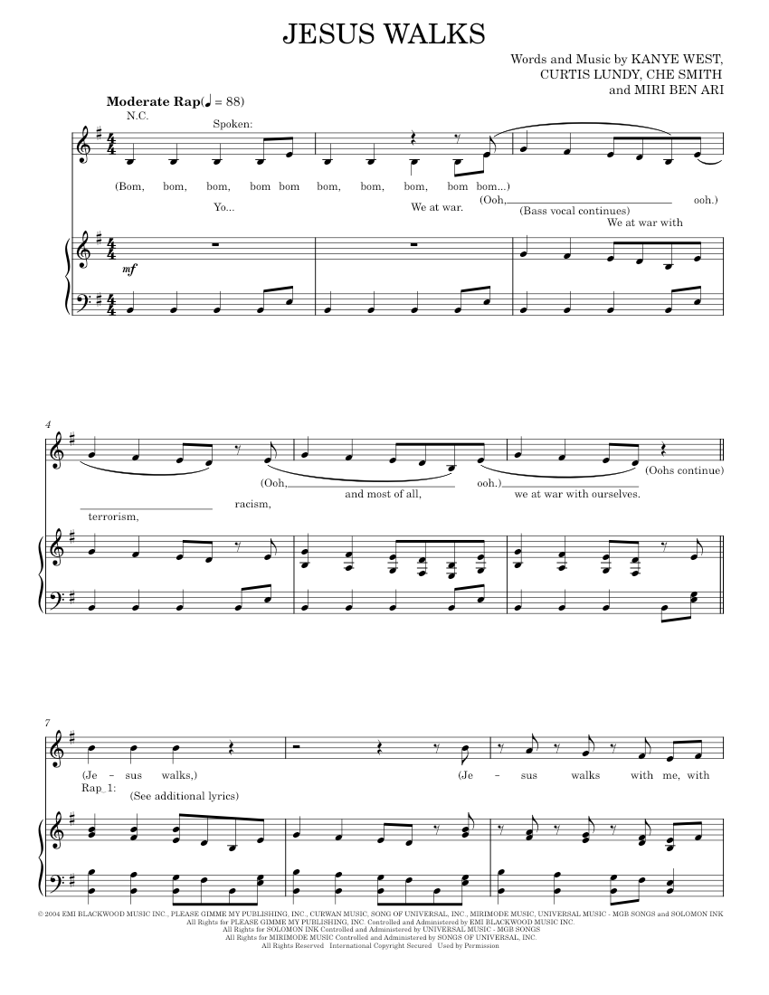 heartless Sheet music for Piano, Vocals by Kanye West Official ...