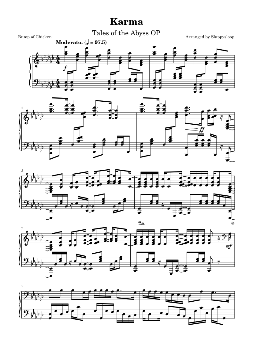 Tales of the Abyss OP - Karma (Piano) Sheet Music for Piano (Solo ...