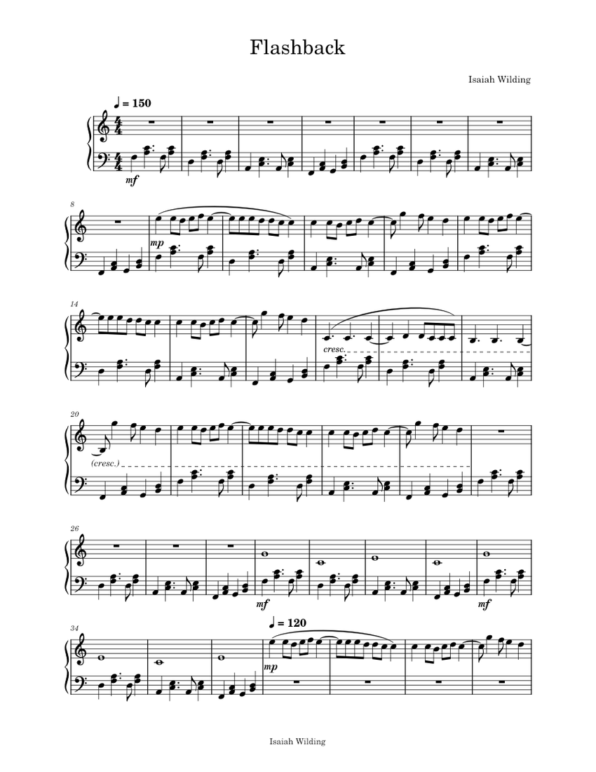 Flashback Sheet music for Piano (Solo) | Musescore.com