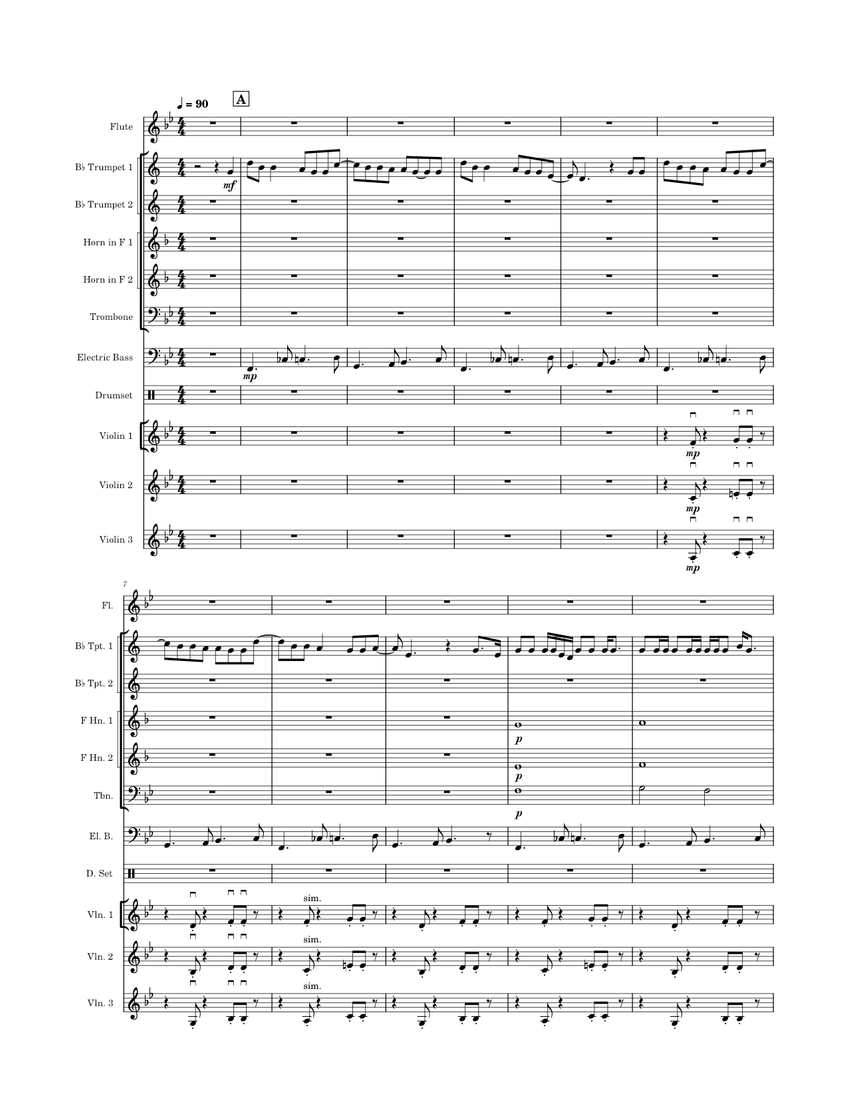 Medley from the Shrek Films Sheet music for Trombone, Flute, Trumpet in ...