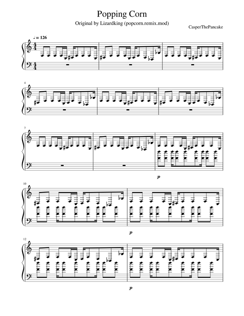 Popping Corn Sheet music for Piano (Solo) | Musescore.com