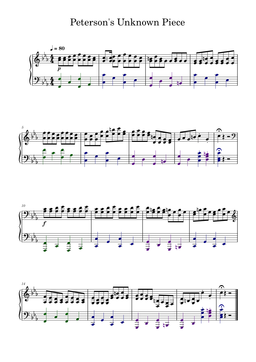Unknown – Jordan Peterson Peterson's Unknown Piece Sheet music for ...