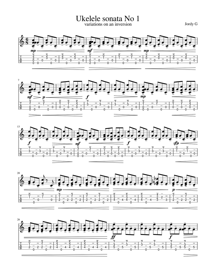 ukulele sonata no 1 Sheet music for Ukulele (Solo) | Musescore.com