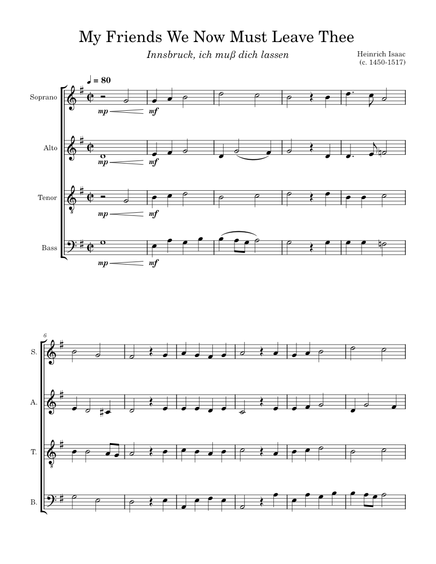 My Friends We Now Must Leave Thee Sheet music for Bass guitar ...