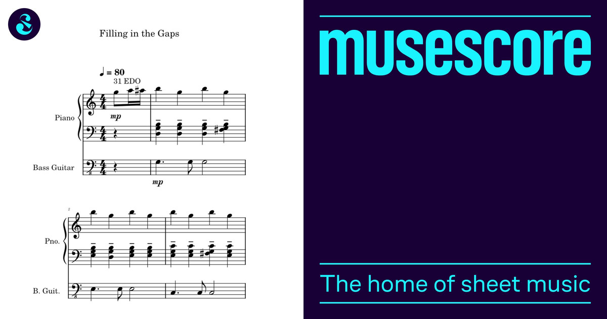 Filling in the Gaps Sheet music for Piano, Saxophone tenor, Bass guitar, Drum group (Mixed ...