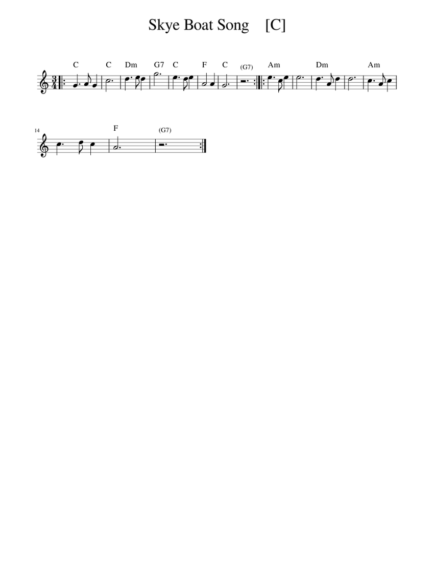 Skye Boat Song Sheet music for Piano (Solo) | Musescore.com