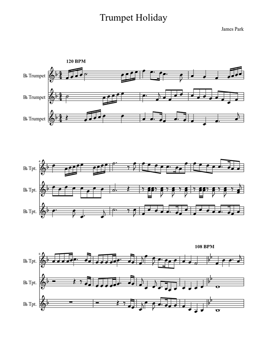 Trumpet Holiday Medley Sheet music for Trumpet other (Mixed Trio ...