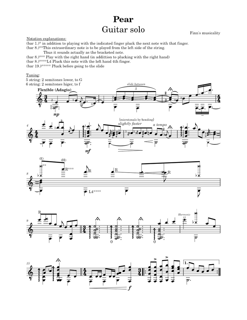 Pear - Guitar solo Sheet music for Guitar (Solo) | Musescore.com