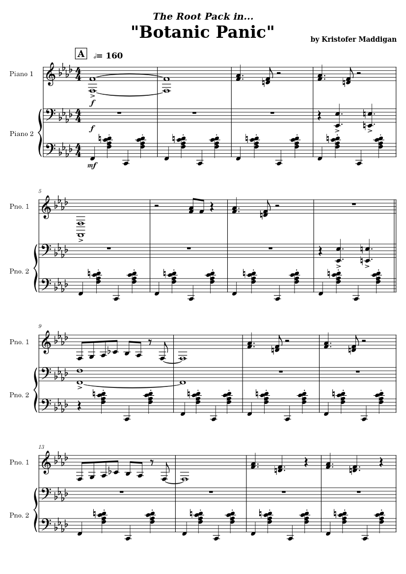 Cuphead - Botanic Panic - Kris Madigan Sheet music for Piano (Mixed ...