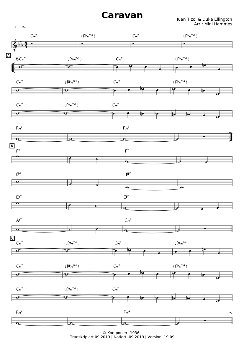 Duke Ellington & Juan Tizol - Caravan Sheet music for Vibraphone (Solo ...