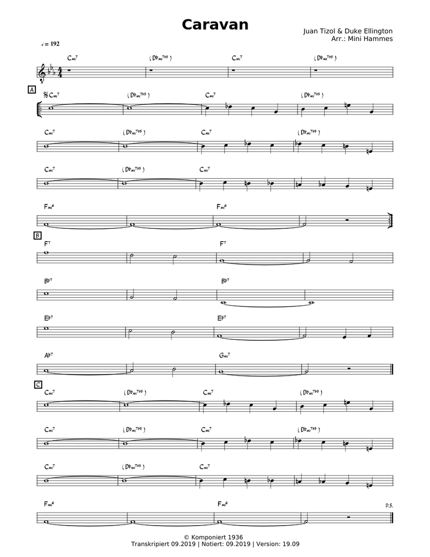 Duke Ellington & Juan Tizol - Caravan Sheet music for Vibraphone (Solo ...