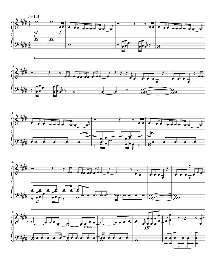 Walking the Wire by Imagine Dragons Sheet music for Piano (Solo) | Musescore.com