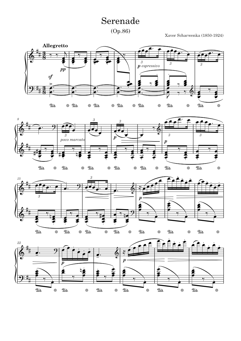 Serenade – Xaver Scharwenka Sheet music for Piano (Solo) | Musescore.com