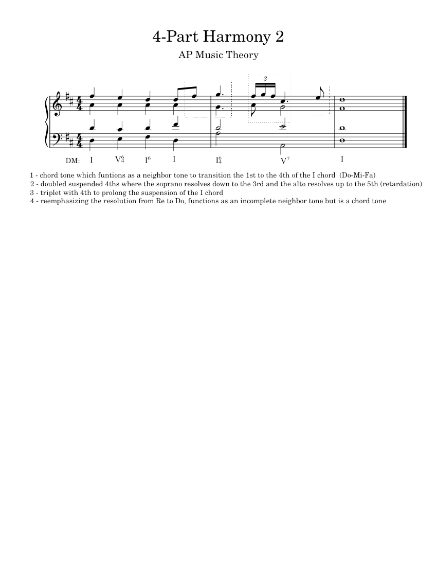 4-Part Harmony 2 Sheet music for Piano (Solo) Easy | Musescore.com