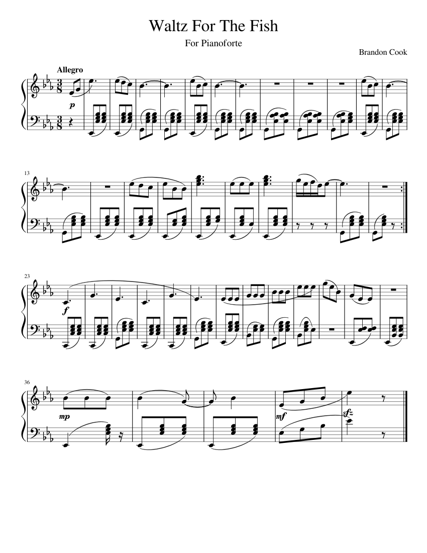 Waltz For The Fish Sheet music for Piano (Solo) Easy | Musescore.com