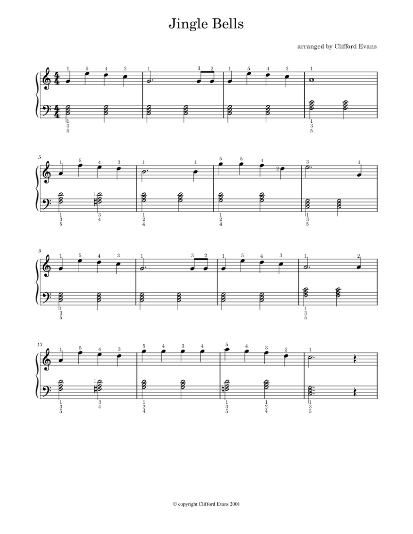 Jingle Bells – James Pierpont Sheet music for Piano (Solo) Easy ...