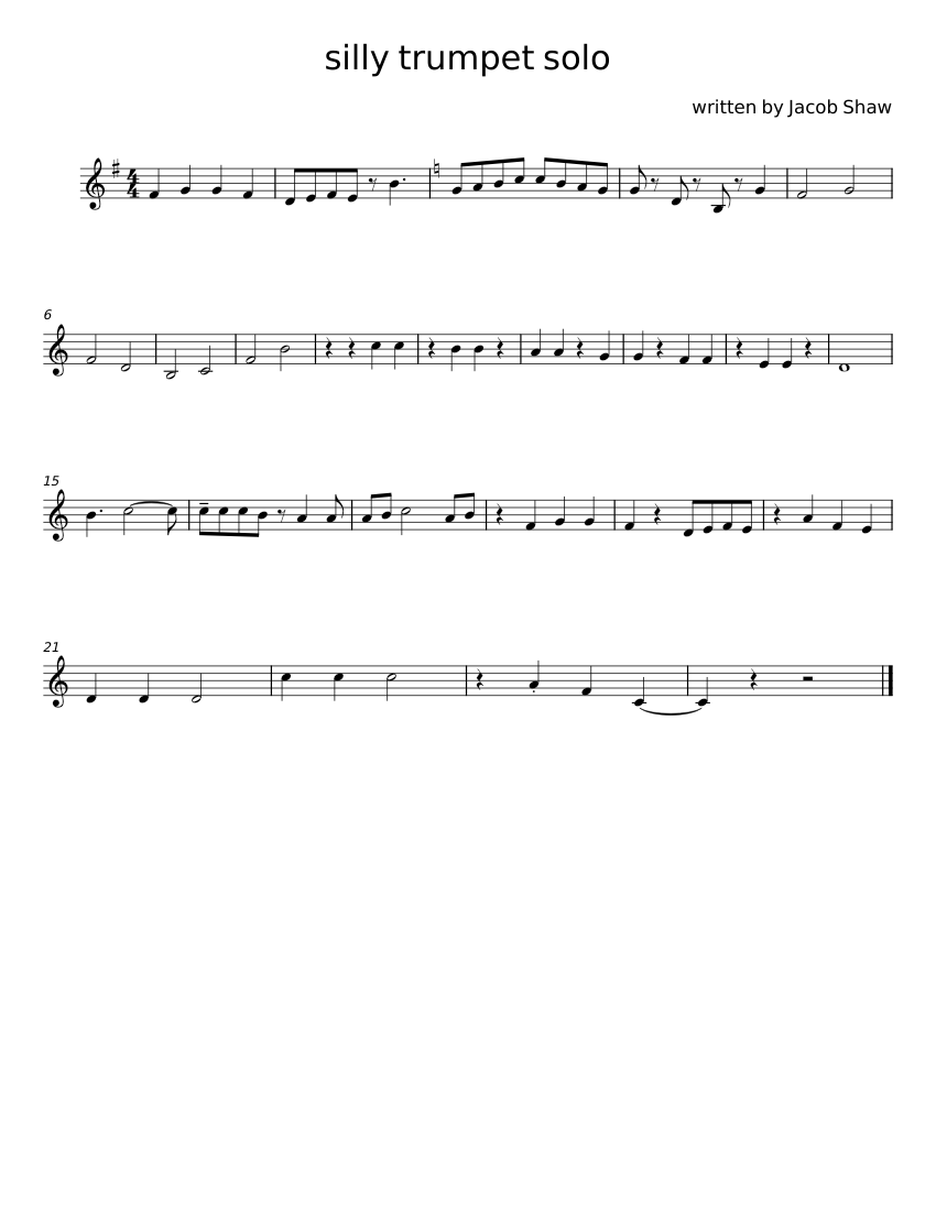 silly trumpet solo Sheet music for Piano (Solo) Easy | Musescore.com
