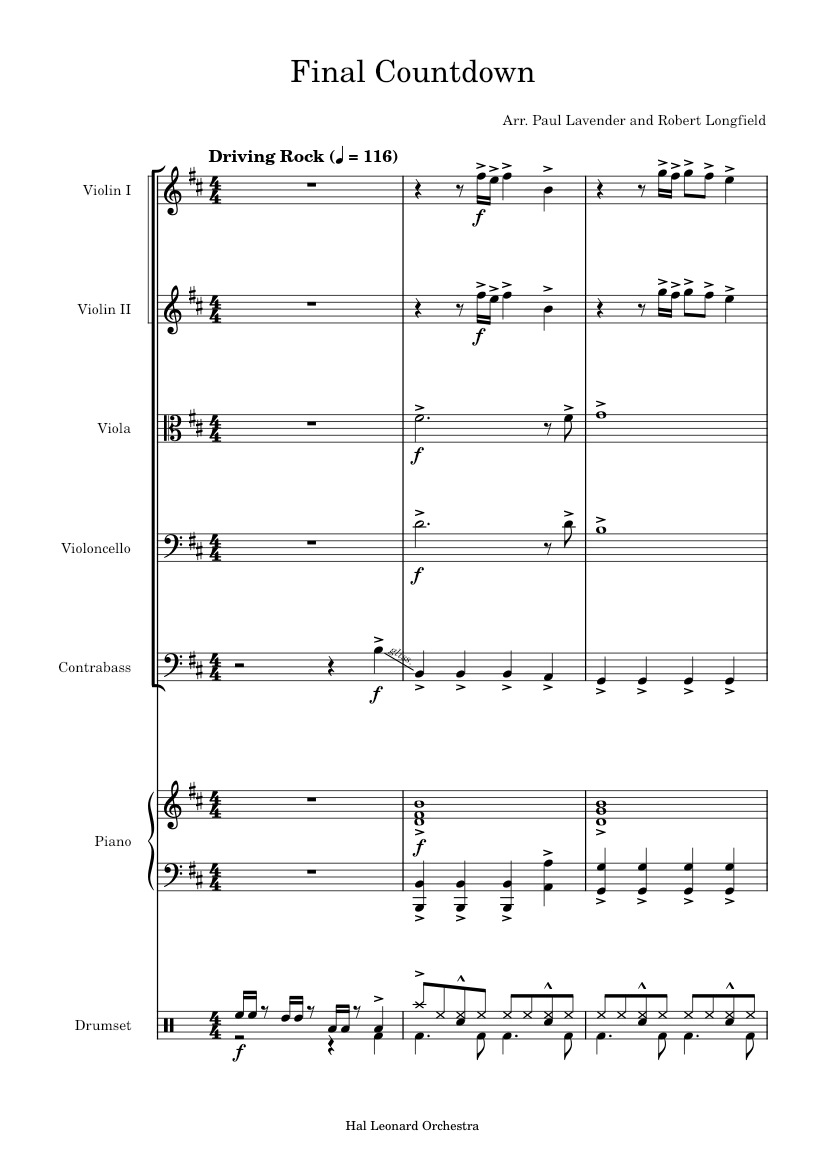 Final Countdown Sheet music for Piano, Contrabass, Violin, Viola & more ...