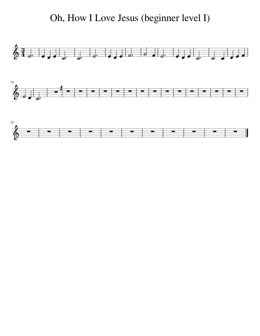 Oh, How I love Jesus Sheet music for Piano (Solo) Easy | Musescore.com