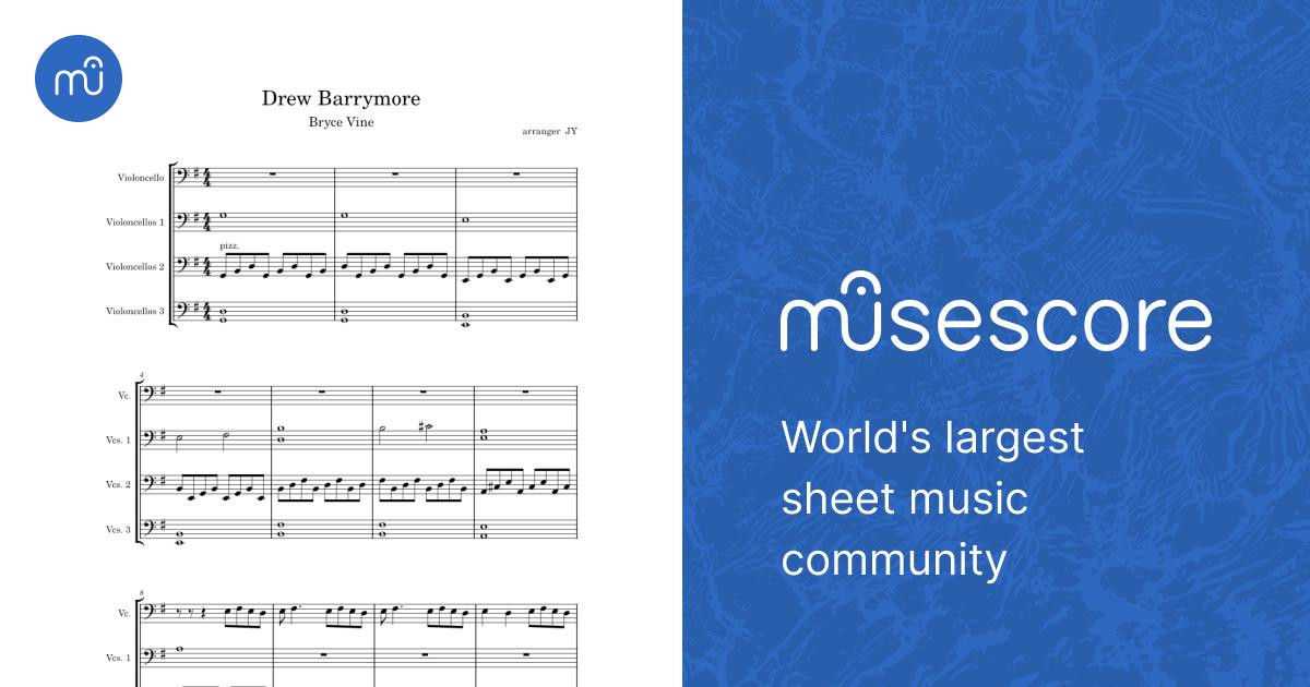 Drew barrymore – Bryce Vine Drew Barrymore Sheet music for Cello ...