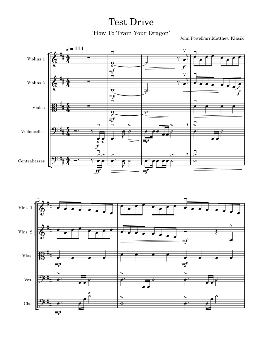 Test Drive – 'How To Train Your Dragon' - John Powell/arr. Matthew ...