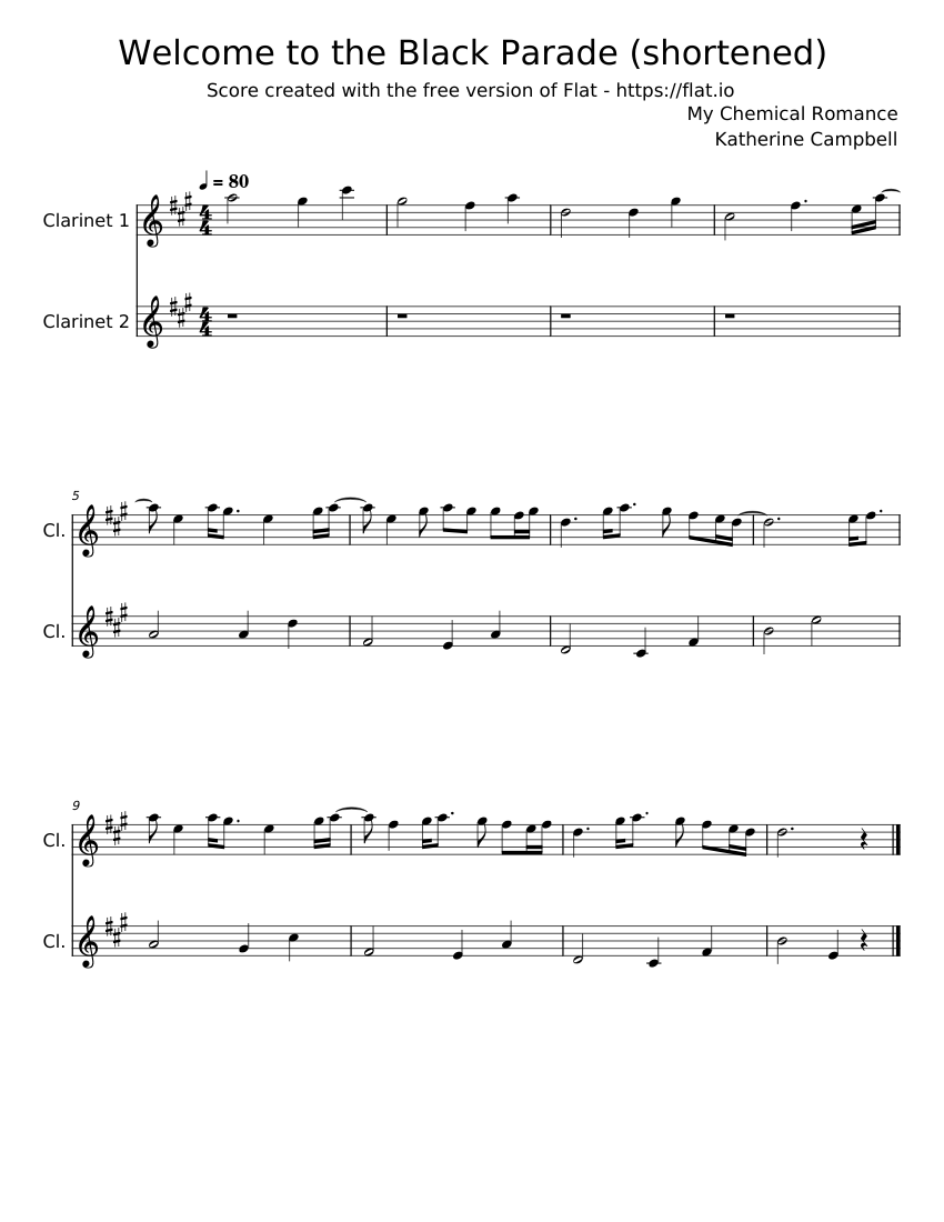 Welcome to the black parade - My Chemical Romance Sheet music for ...
