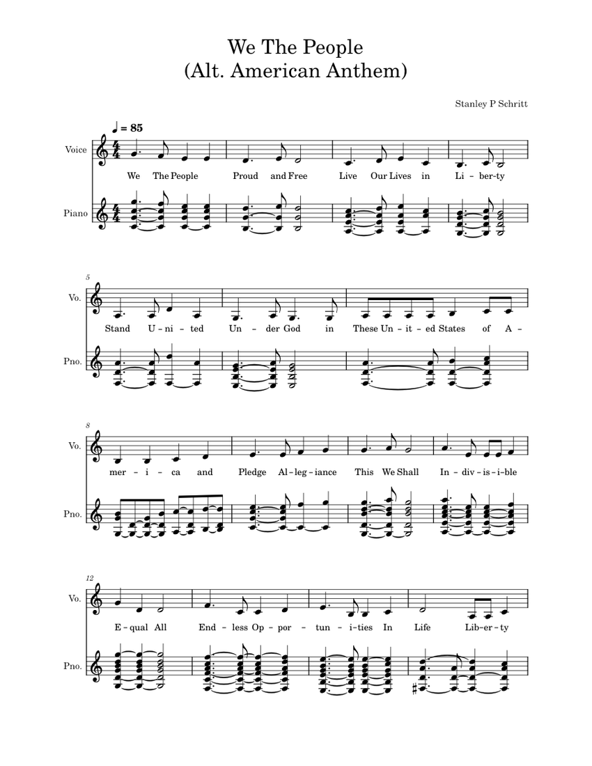 We The People - by Stanley P Schritt Sheet music for Piano, Vocals ...