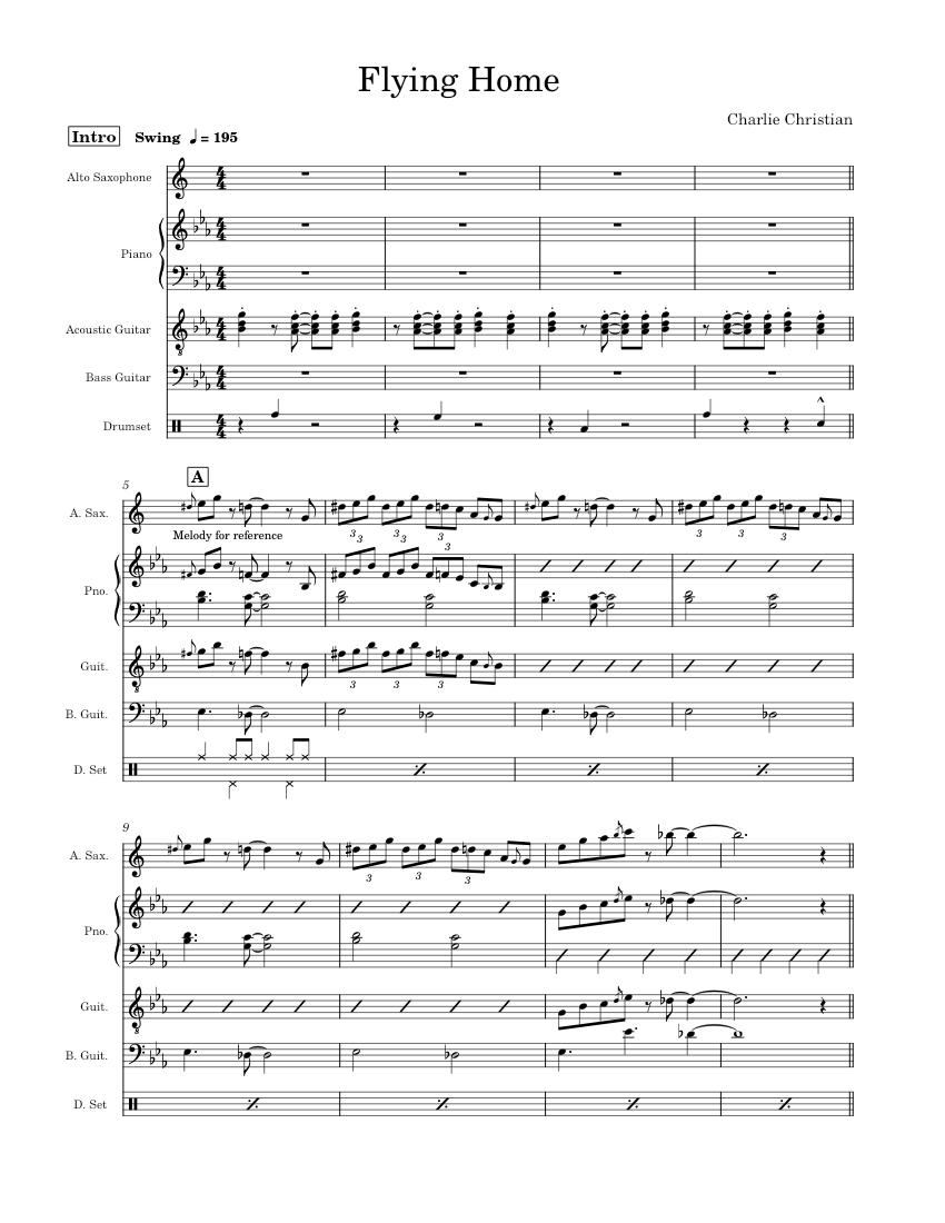 Flying Home – Benny Goodman Sheet Music with Chords for Piano ...