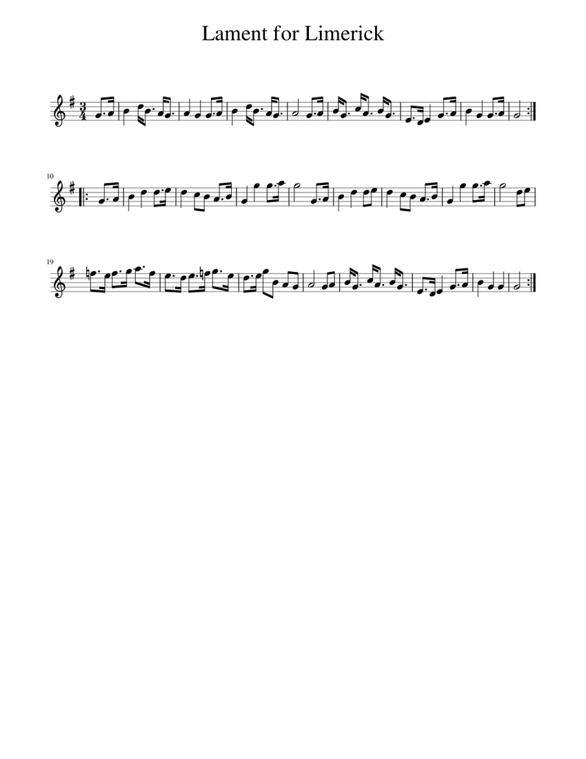 Lament for Limerick Sheet music for Piano (Solo) Easy | Musescore.com
