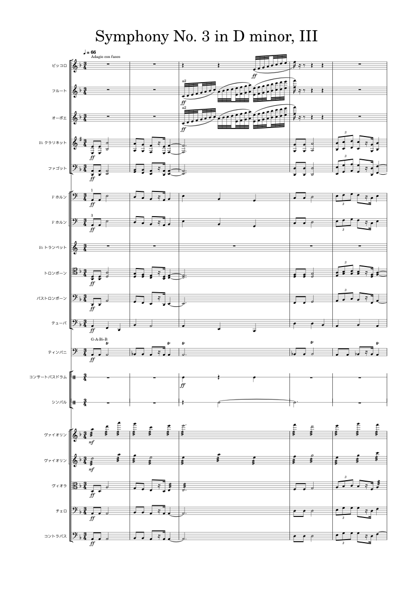 Symphony No. 3 in D minor, op. 3, third movement (for Orchestra) – T. Ohgiya Sheet Music for ...