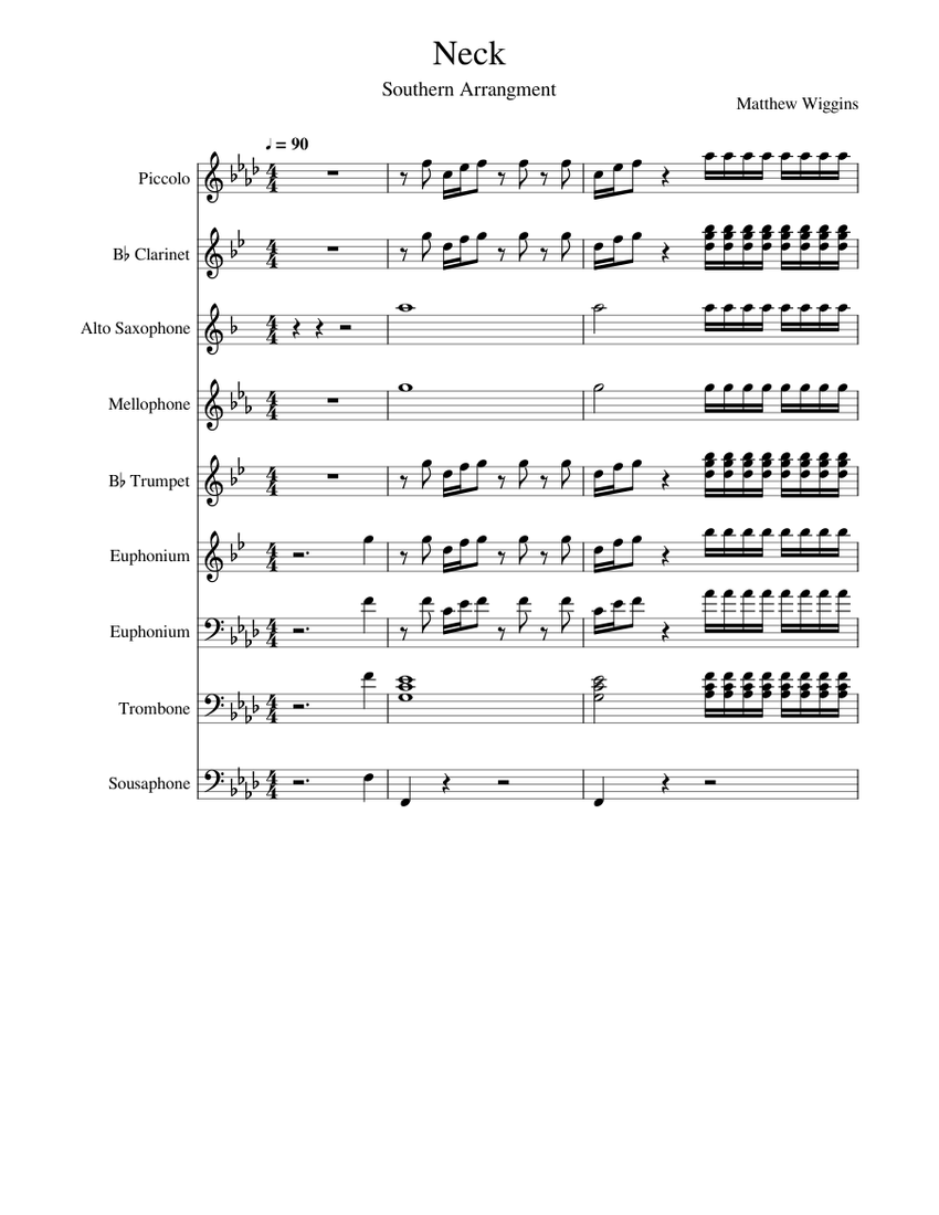 Neck Sheet music for Trombone, Euphonium, Mellophone, Flute piccolo & more instruments (Mixed ...