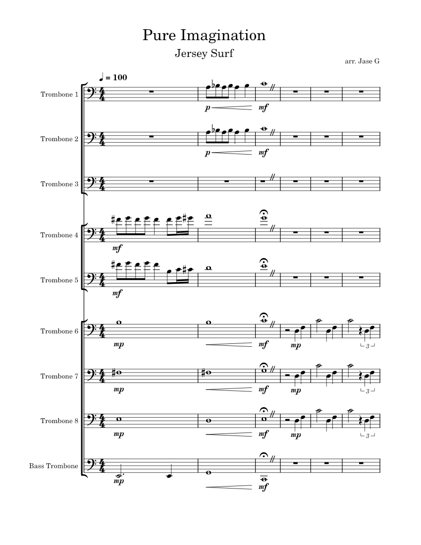 Pure Imagination – DCI Sheet music for Trombone, Trombone bass (Brass ...