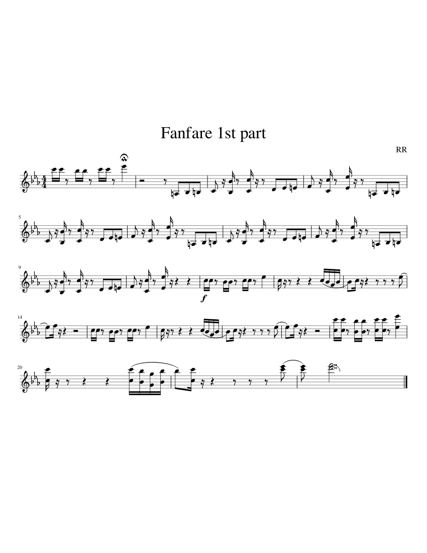 Fanfare 1st part Sheet music for Trumpet in b-flat (Solo) | Musescore.com
