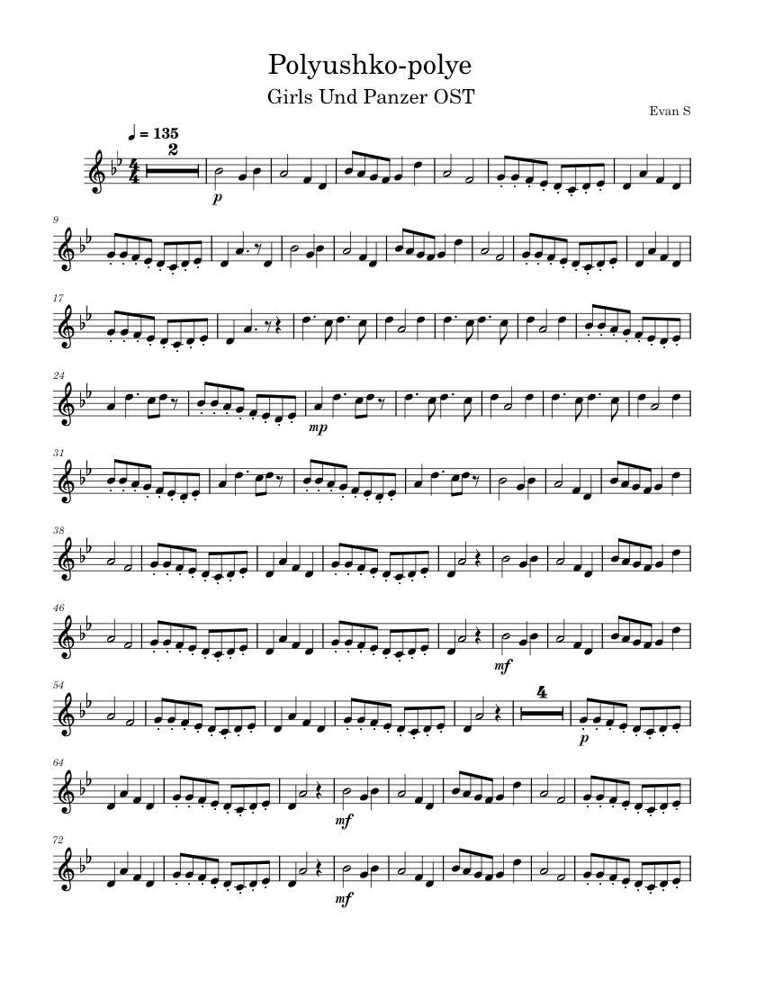 Polyushko-polye Sheet music for Trumpet in b-flat (Solo) | Musescore.com