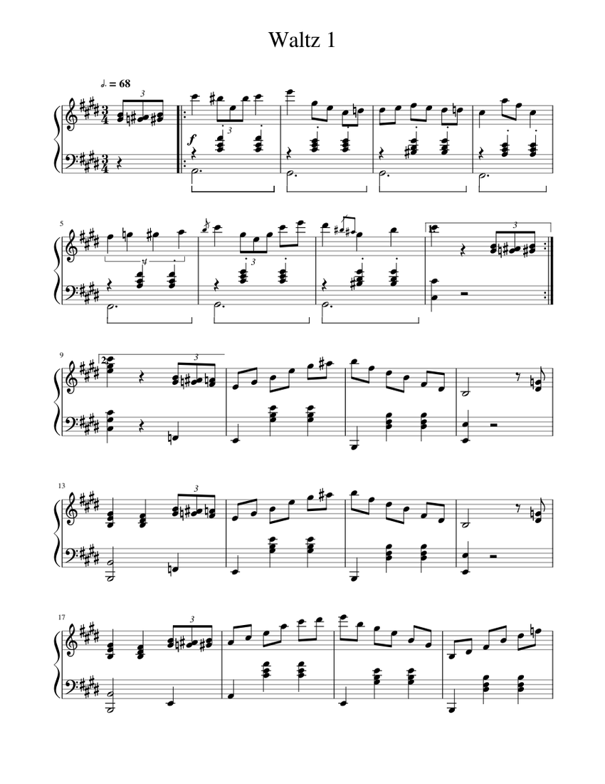 Waltz Sheet music for Piano (Solo) | Download and print in PDF or MIDI ...