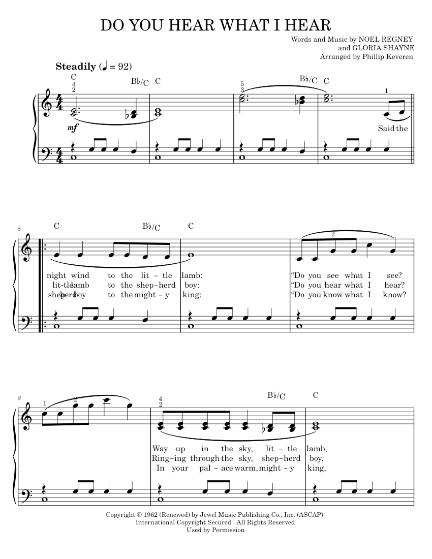 Play Official version of Do You Hear What I Hear sheet music by Gloria ...