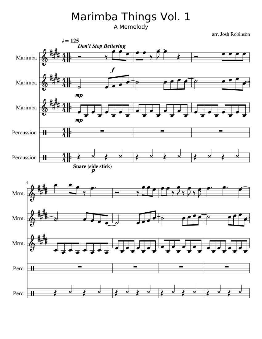 Marimba Things Vol. 1 Sheet music for Drum group, Marimba (Percussion ...
