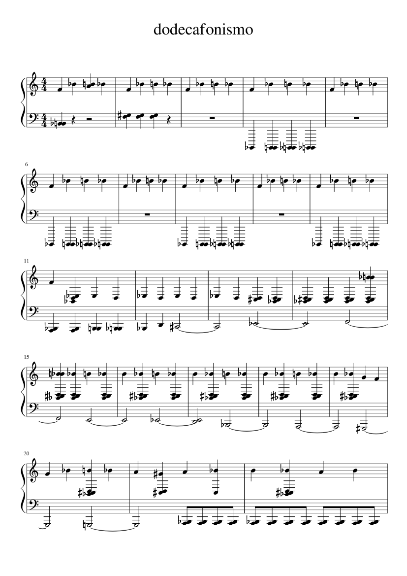 dodecafonismo Sheet music for Piano (Solo) | Musescore.com