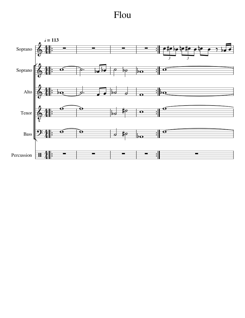 flou Sheet music for Soprano, Alto, Tenor, Bass voice & more ...