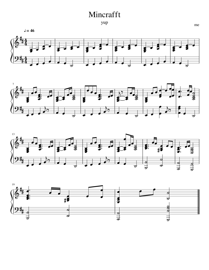 Minecraft Sweden Sheet music for Piano (Solo) | Musescore.com