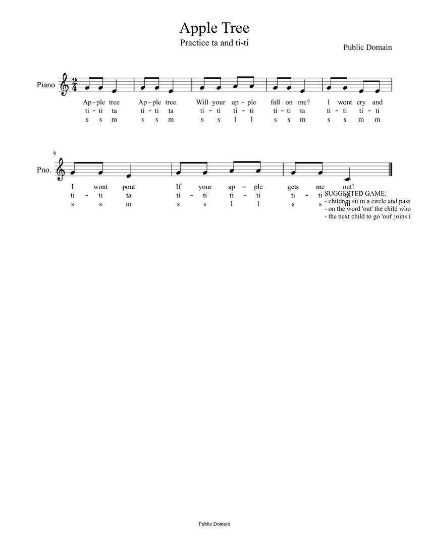 Apple Tree Sheet music for Piano (Solo) | Musescore.com