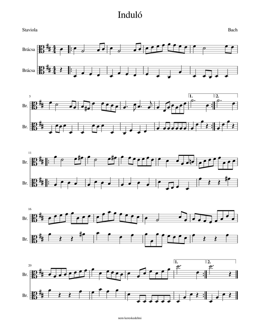 March in D Major Sheet music for Viola (String Duet) | Musescore.com