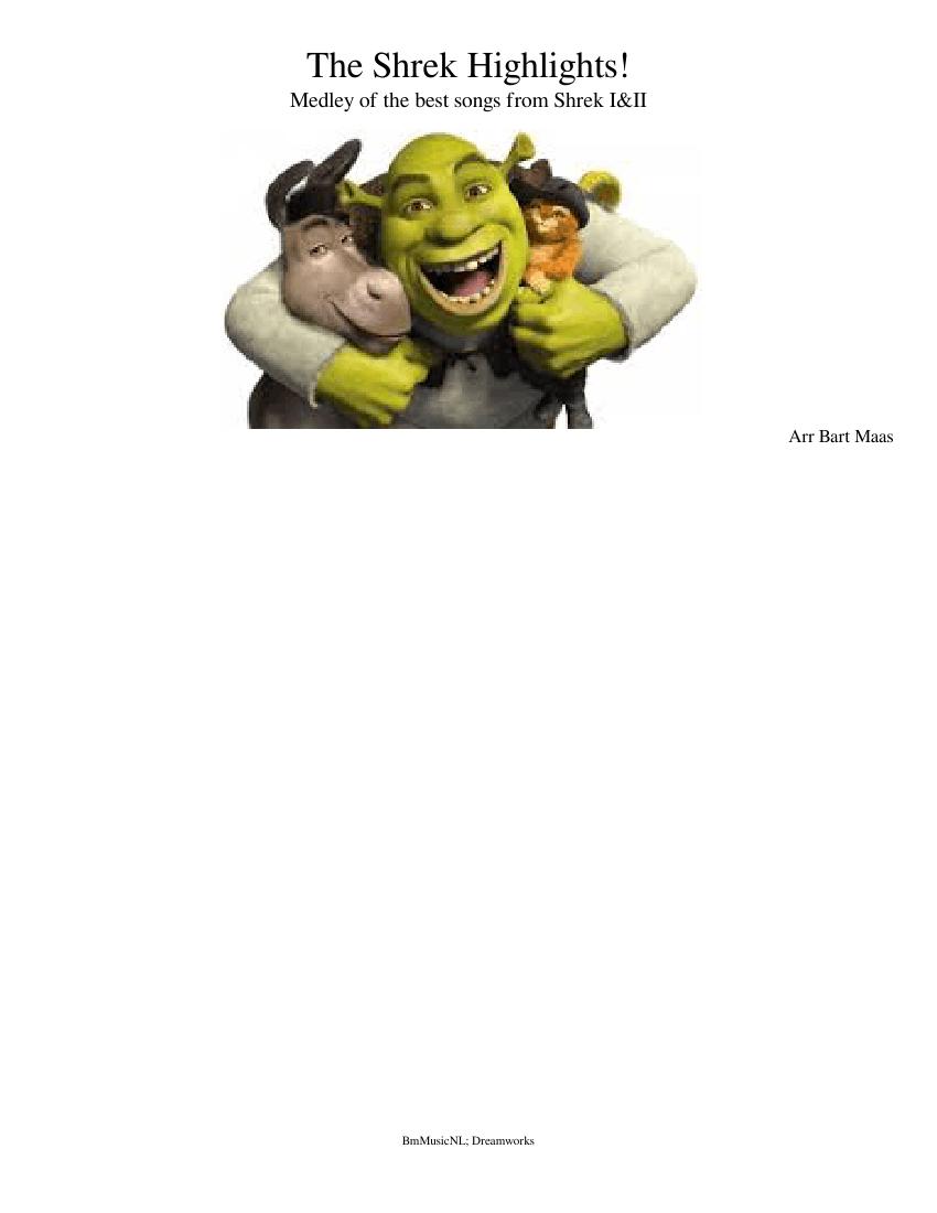 Highlights from Shrek Sheet Music for Trombone, Tuba, Trombone bass ...