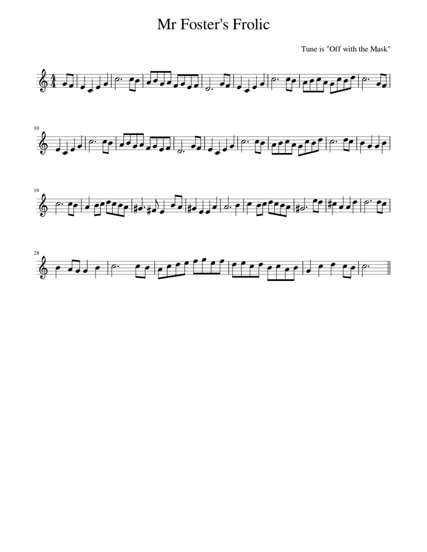 Mr Foster's Frolic Sheet music for Piano (Solo) | Musescore.com