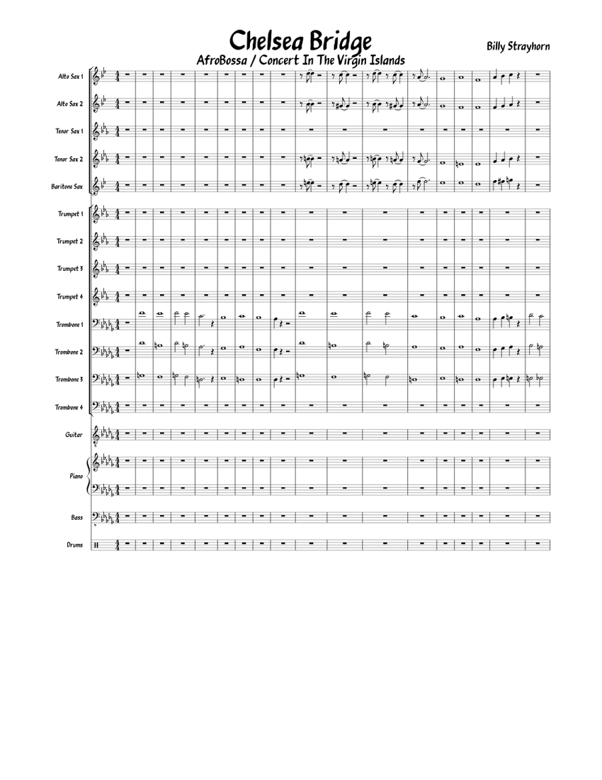 Chelsea Bridge Sheet music for Piano, Trombone, Guitar, Bass guitar ...