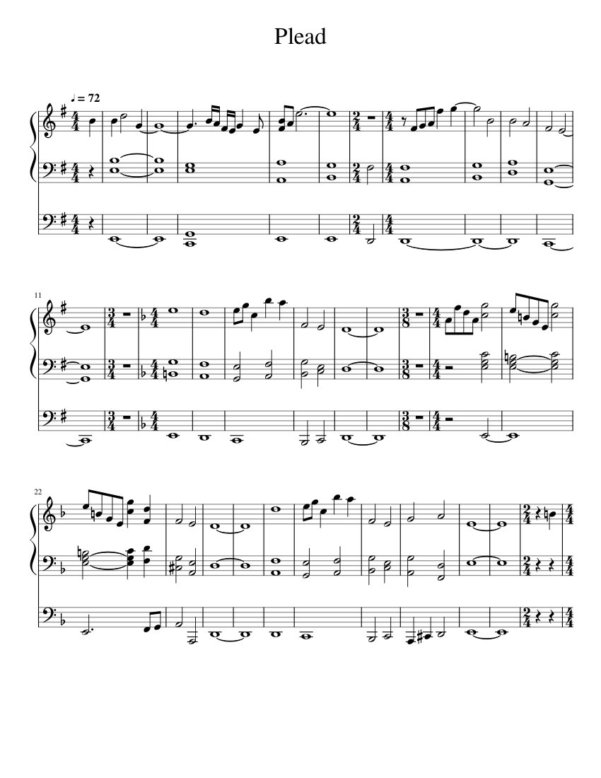 Plead Sheet music for Organ (Solo) | Musescore.com
