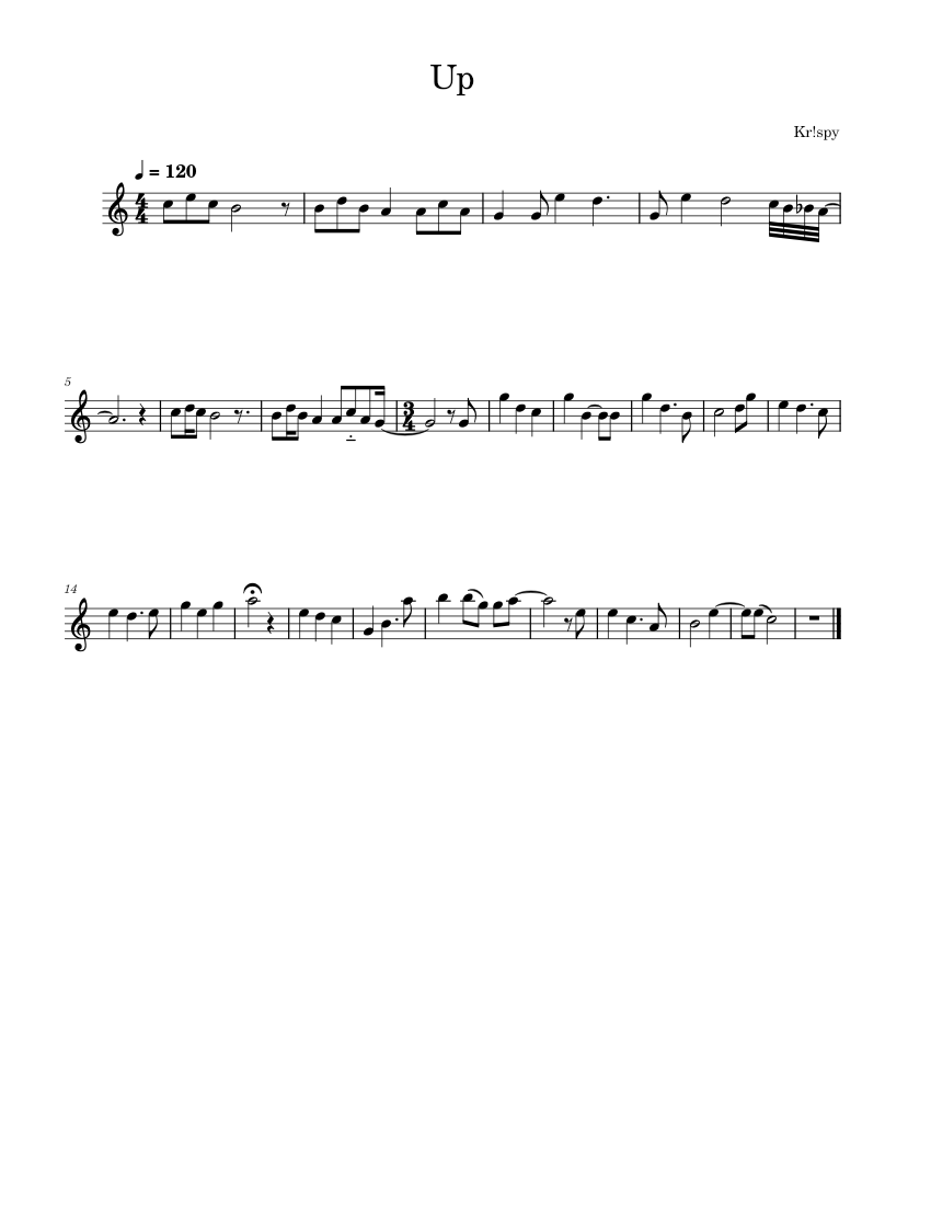 Main Up Theme – Michael Giacchino / Le Festin- Camille Sheet music for ...
