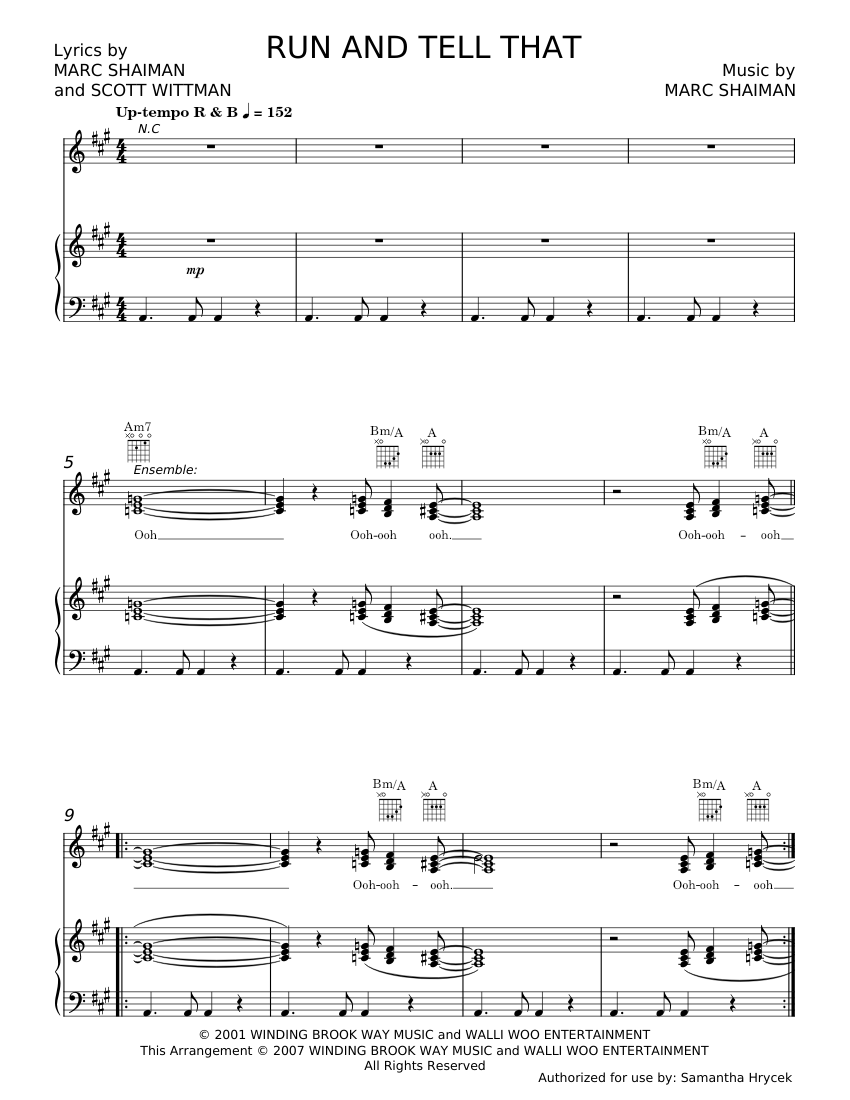 Run And Tell That - Hairspray Musical, Marc Shaiman Sheet Music with ...