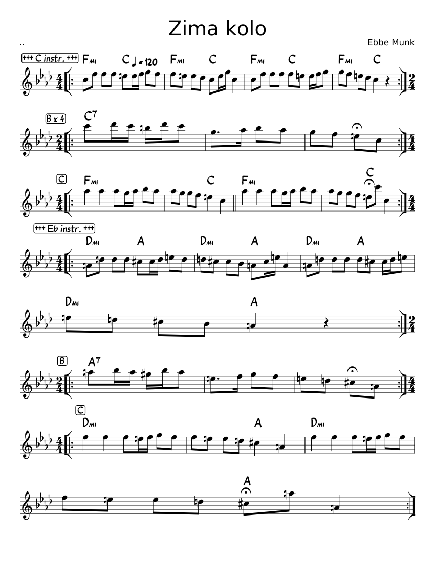 Zima Kolo Sheet music for Piano (Mixed Ensemble) Easy | Musescore.com