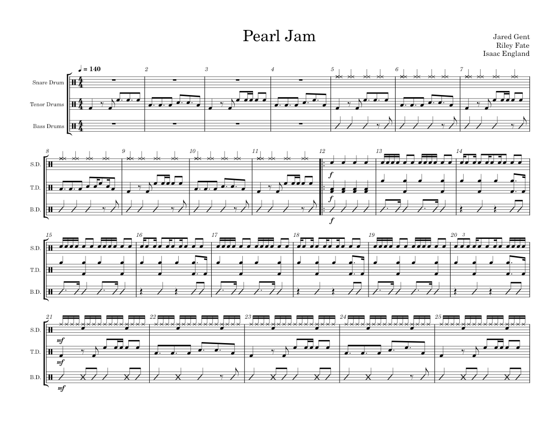 Pearl Jam Sheet music for Synthesizer, Trumpet other (Mixed Trio ...